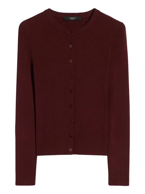 Max Mara Ribbed Crew-neck Cardigan - Red