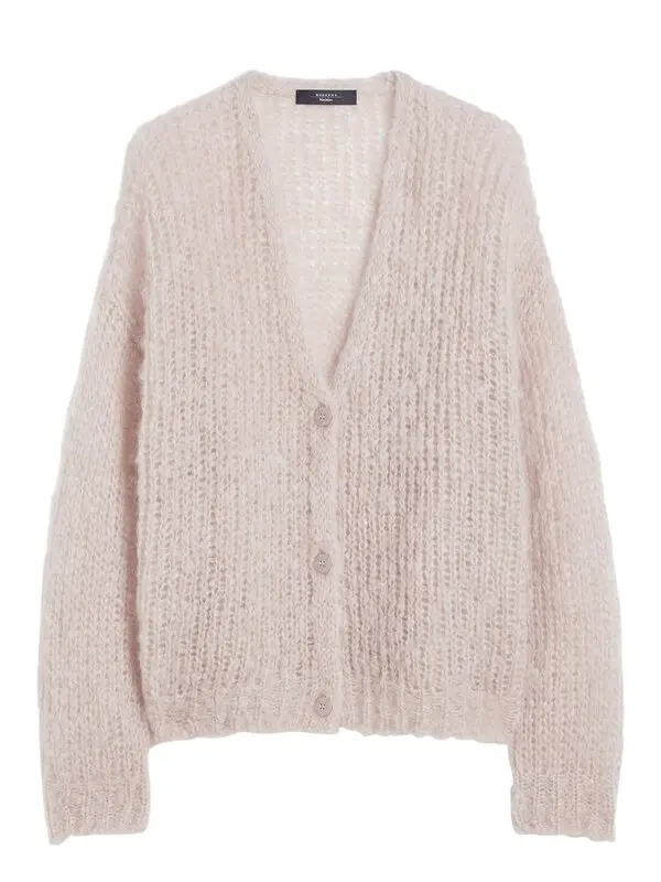 Max Mara Mohair-wool-blend V-neck Cardigan - Beige