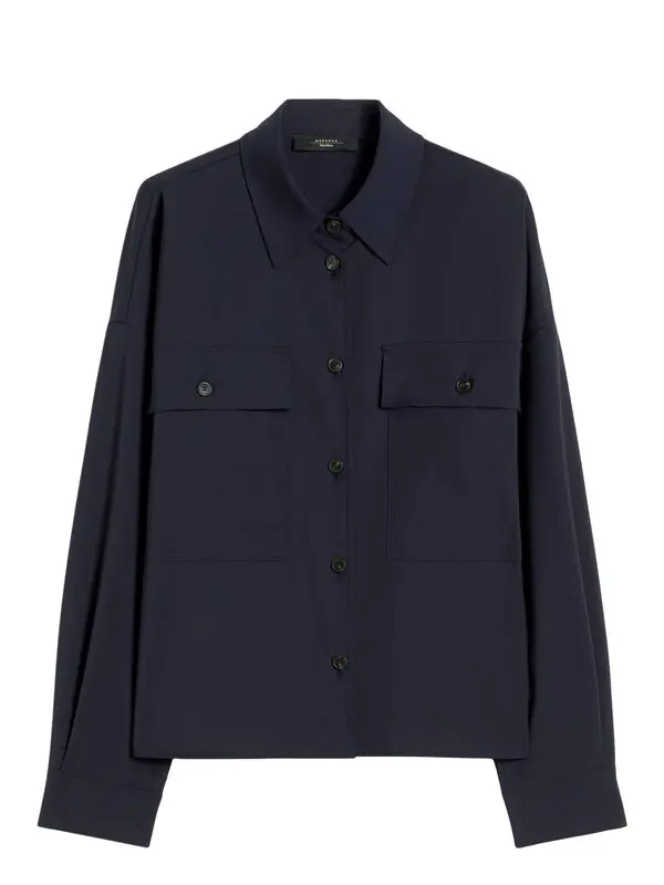 Max Mara Virgin Wool Overshirt - Blue