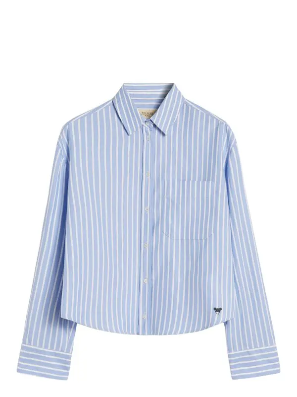 Max Mara Striped Cotton Oxford Shirt - Blue