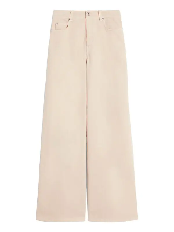 Max Mara Stretch-cotton Mid-rise Wide-leg Jeans - Beige