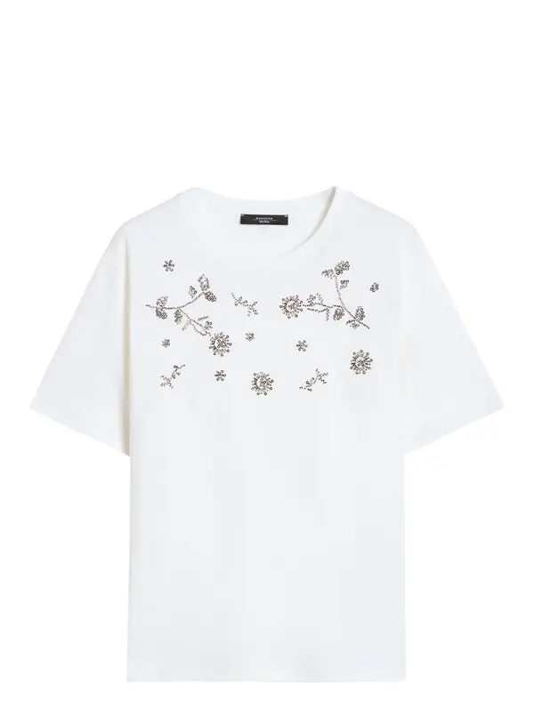 Max Mara Embellished Cotton T-shirt - White
