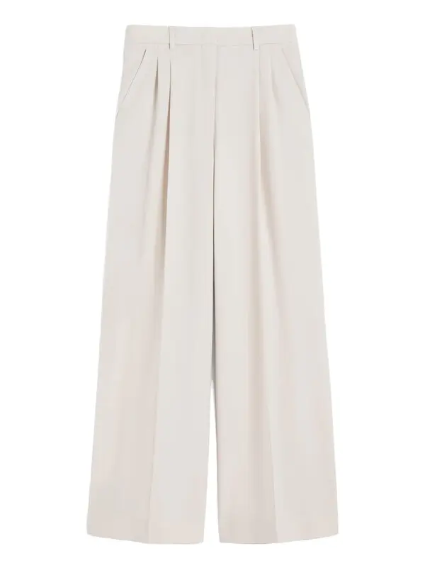 Max Mara Virgin Wool Wide-leg Trousers - White