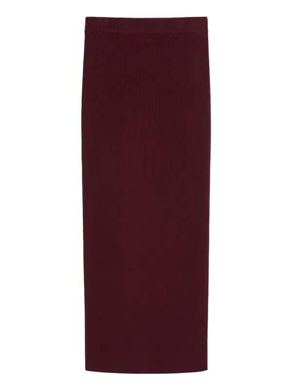 Max Mara Knitted Midi Skirt - Red