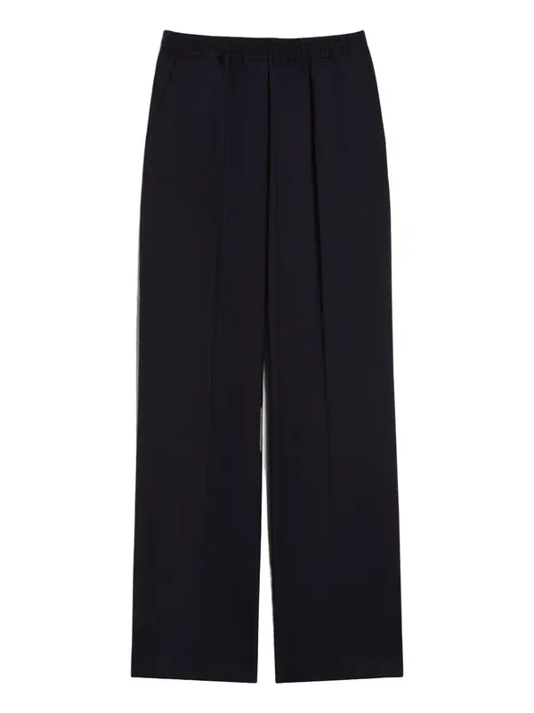 Max Mara Virgin Wool Straight-leg Trousers - Blue
