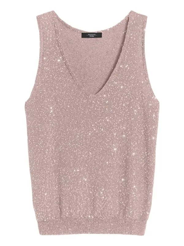 Max Mara Knitted Sequin-detail Sweater Vest - Pink