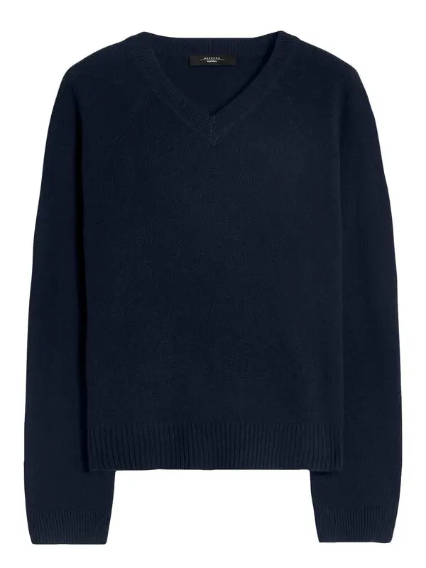 Max Mara Cashmere V-neck Sweater - Blue