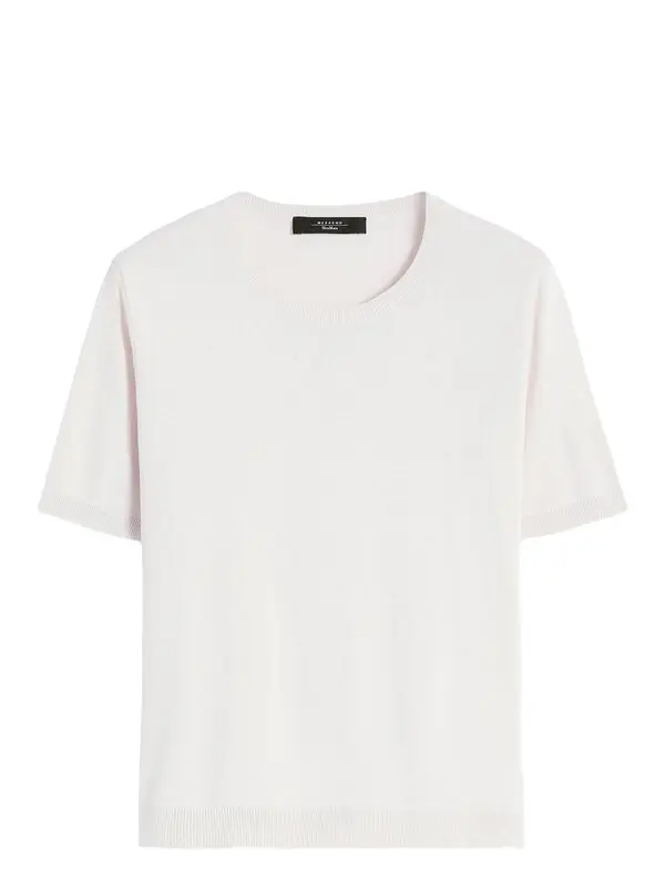 Max Mara Silk-cotton Knitted Top - White