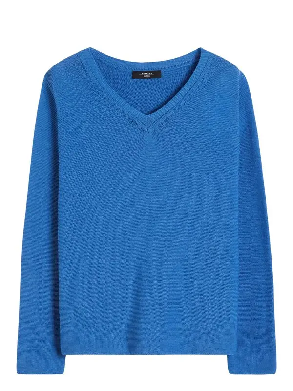Max Mara Cotton V-neck Sweater - Blue