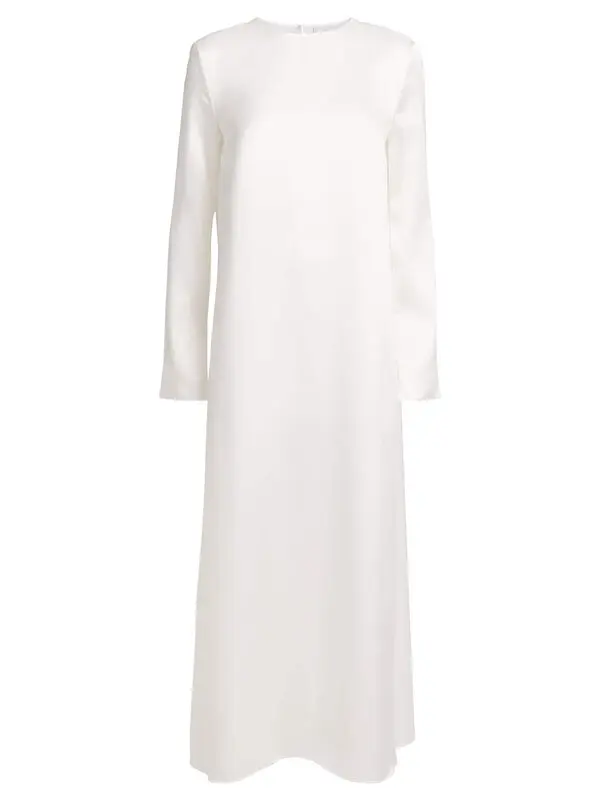 LAURA PITHARAS Silk Long-sleeve Maxi Dress - Ivory