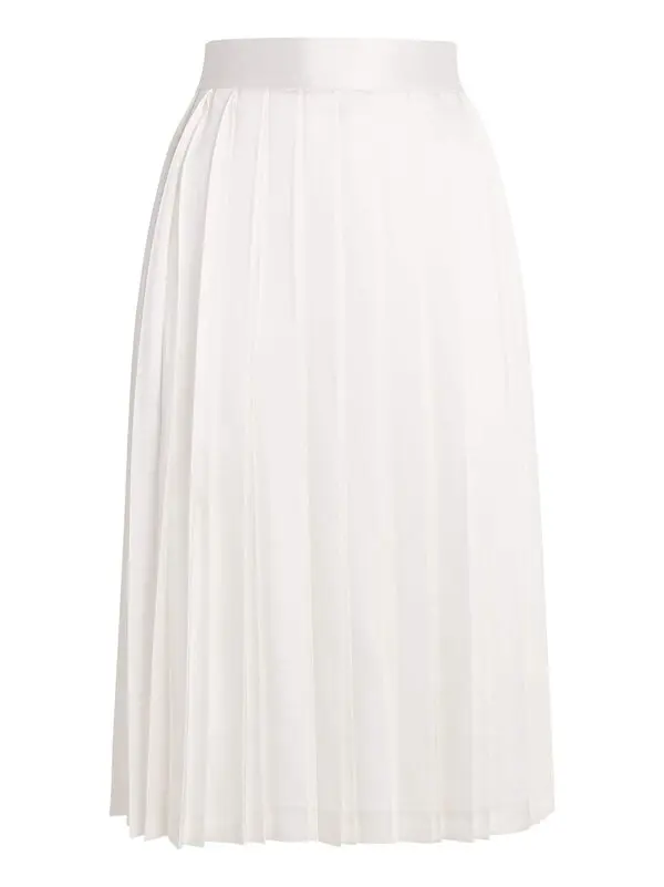 LAURA PITHARAS Silk Pleated Midi Skirt - Ivory
