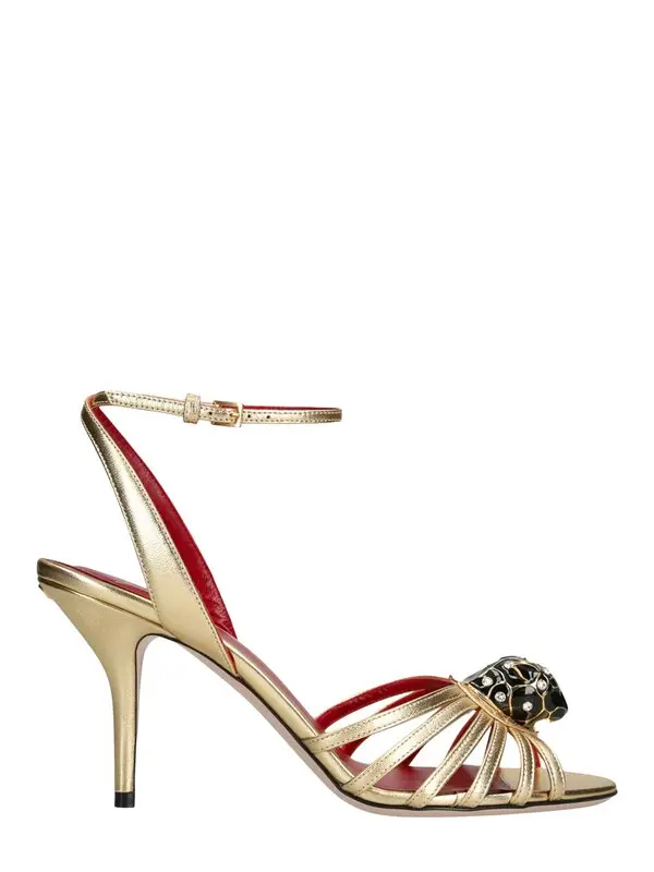 Valentino Garavani Leather Panthea Sandals - Gold
