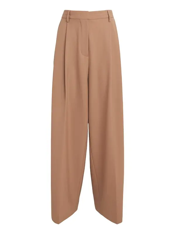 Fabiana Filippi Wool-blend Pleated Chinos - Brown