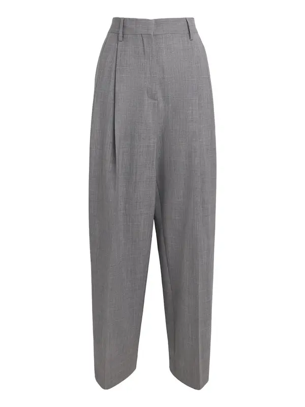 Fabiana Filippi Wool-blend Pleated Chinos - Grey
