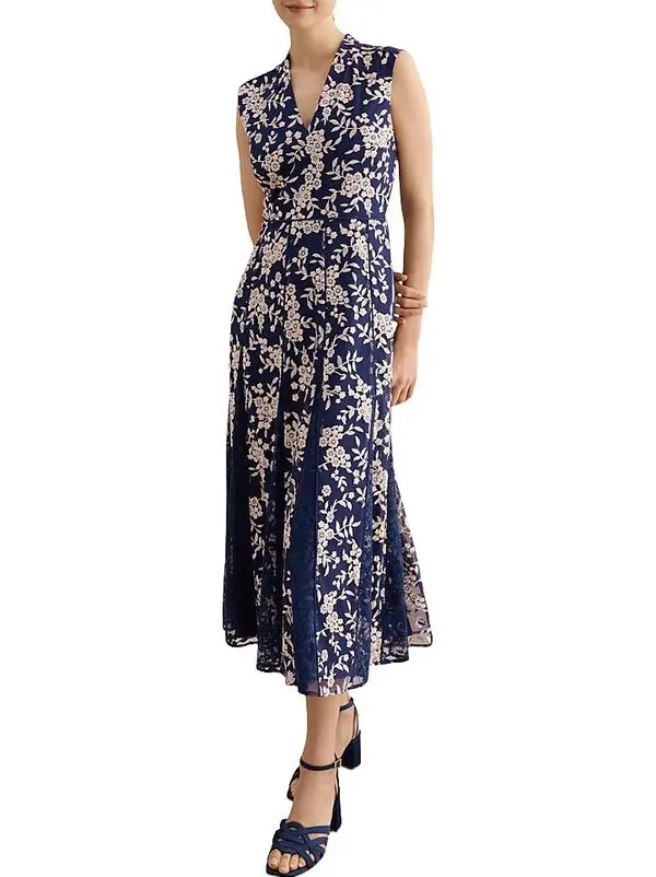 HOBBS LONDON Quin Embroidered Dress - Midnight Blue