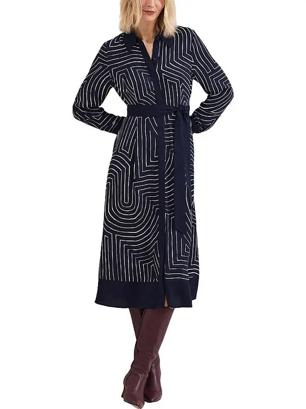 PHASE EIGHT Charlotte Midi Shirtdress - Navy/ivory