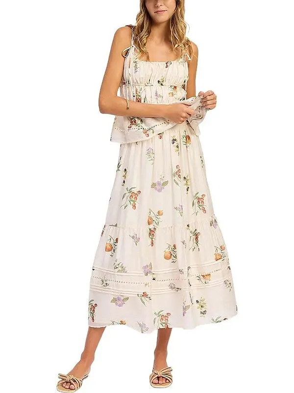 EN SAISON Tusla Tiered Maxi Skirt - Ivory Multi