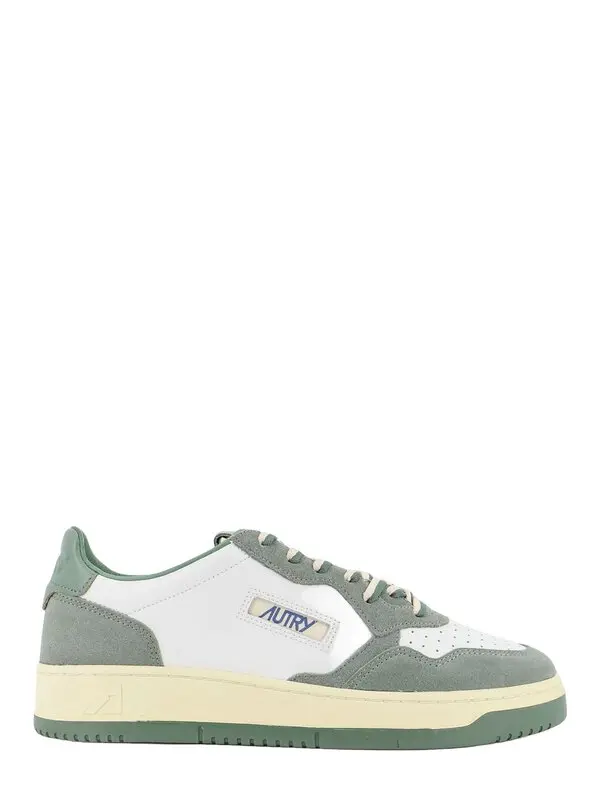 AUTRY Medalist Low Leather And Suede Sneakers - Green