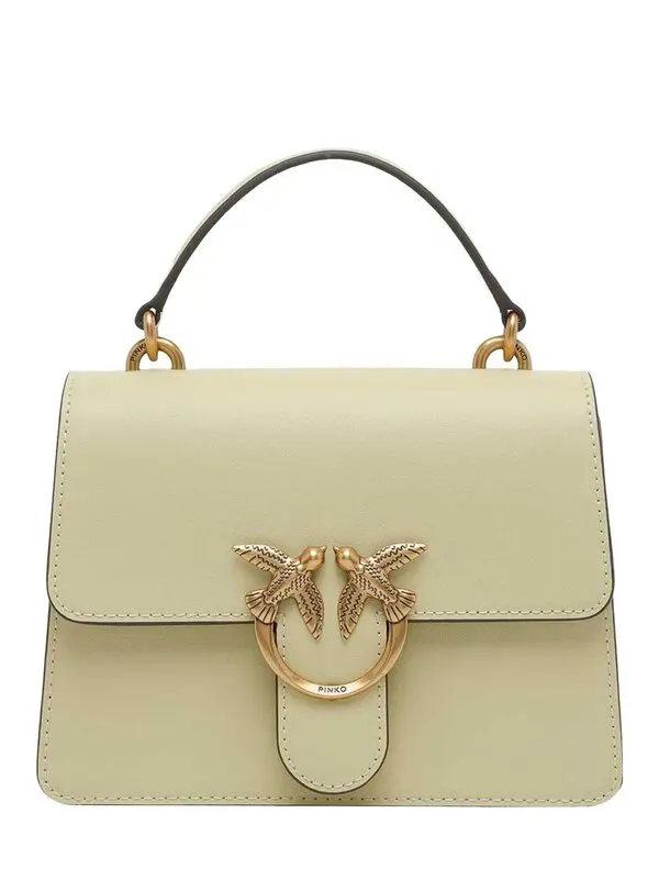 Pinko Love One Leather Crossbody Bag - Yellow