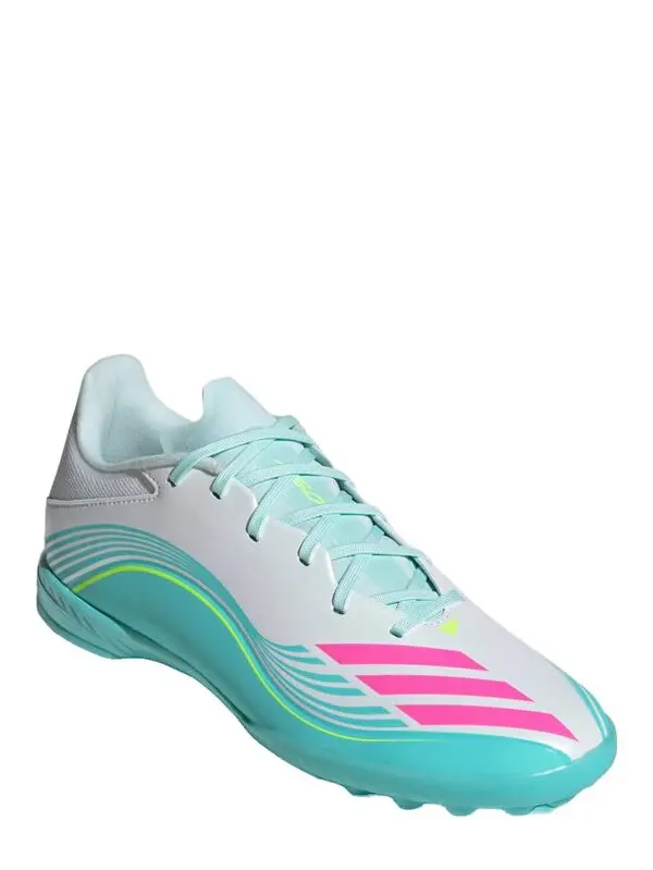 Adidas F50 Messi League Turf Soccer Shoes - Cloud White / Lucid Pink / Flash Aqua