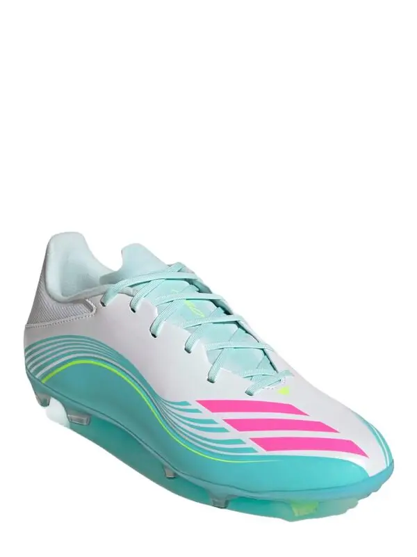 Adidas F50 Messi League Firm Ground/multi Ground Soccer Cleats - Cloud White / Lucid Pink / Flash Aqua