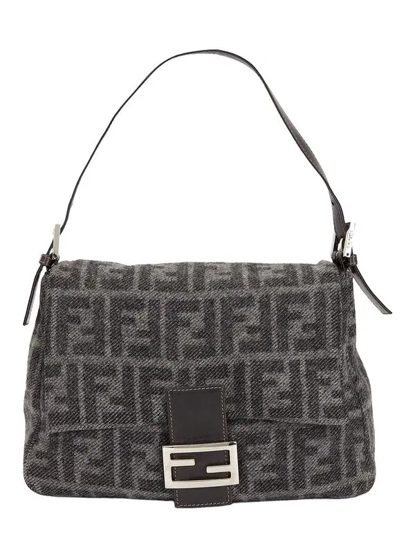 Fendi Zucca Mama Forever Baguette Shoulder Bag - Grey