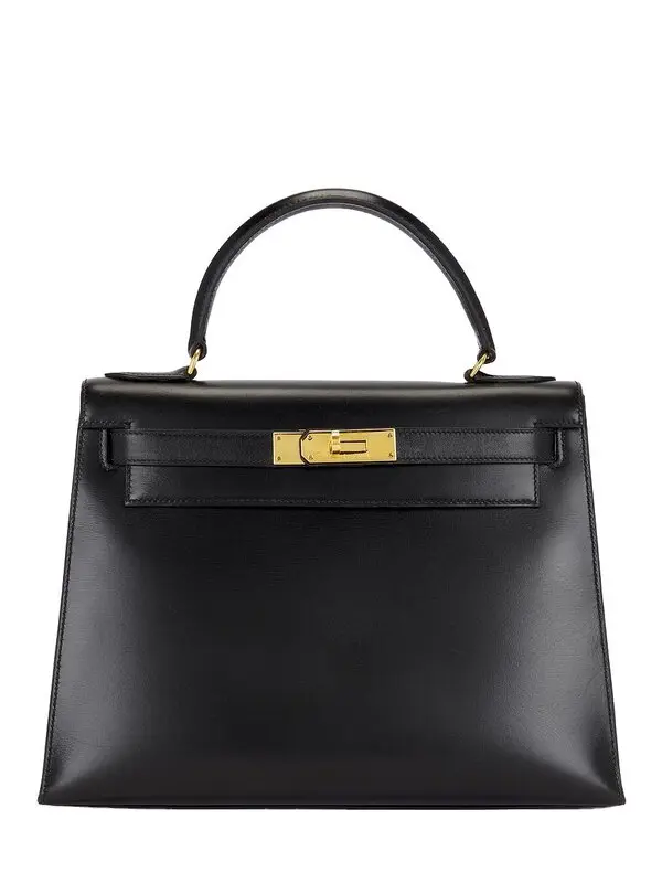 Hermès 1984 Box Kelly 28 Handbag - Noir