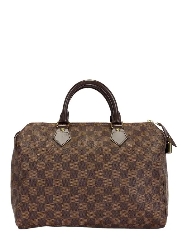 LOUIS VUITTON Damier Ebene Speedy 30 Handbag - Brown
