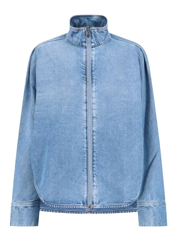 Alaïa Zip Denim Shirt - Light Blue