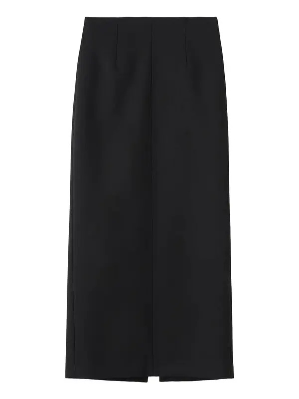 Almada Label Ankle-length Column Skirt - Black