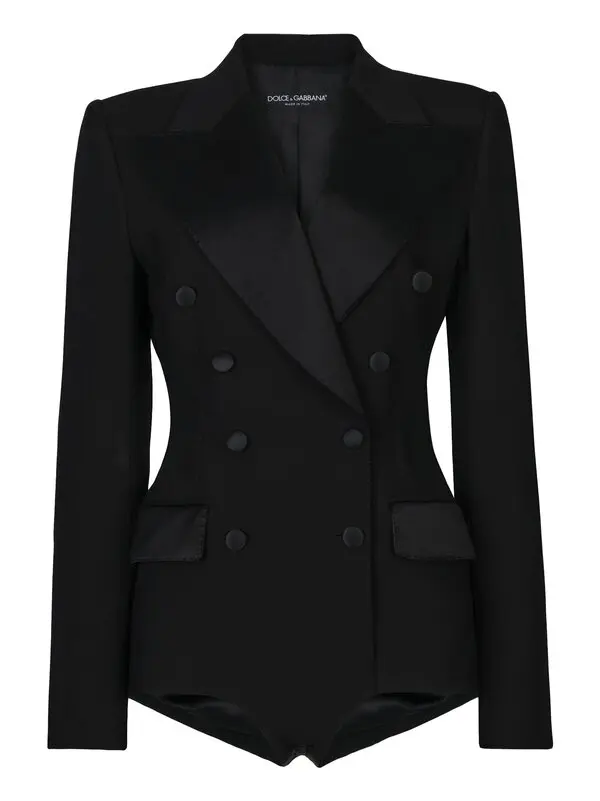 Dolce & Gabbana Double-breasted Tuxedo Jacket Bodysuit - Black