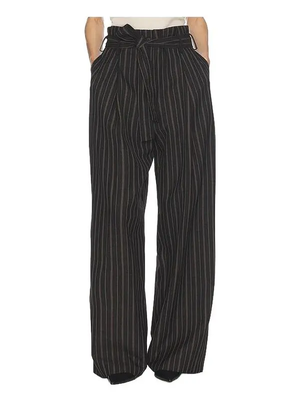HELSA Stripe Twill Super Baggy Pants - Dark Grey Stripe