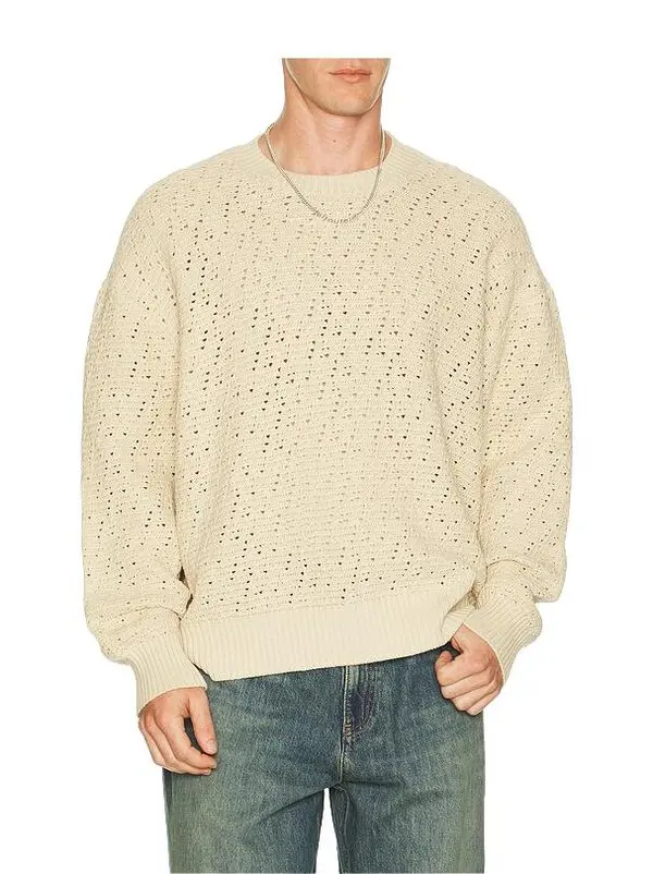 FRAME Crochet Sweater - Light Stone