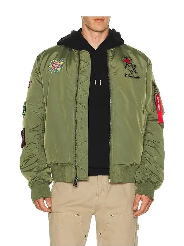 Alpha Industries X Keith Haring Ma-1 Reversible Jacket - Sage