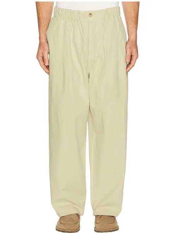 KAPPY DESIGN Pintuck Wide Chino Pants - Beige