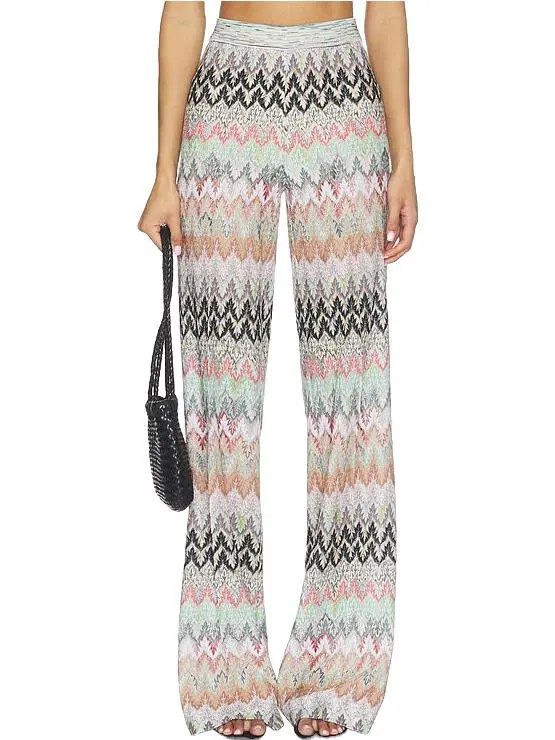 Missoni Trousers - White  Pink & Light Blue Tones
