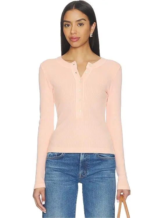Citizens Of Humanity Varra Henley Top - Melon Creme