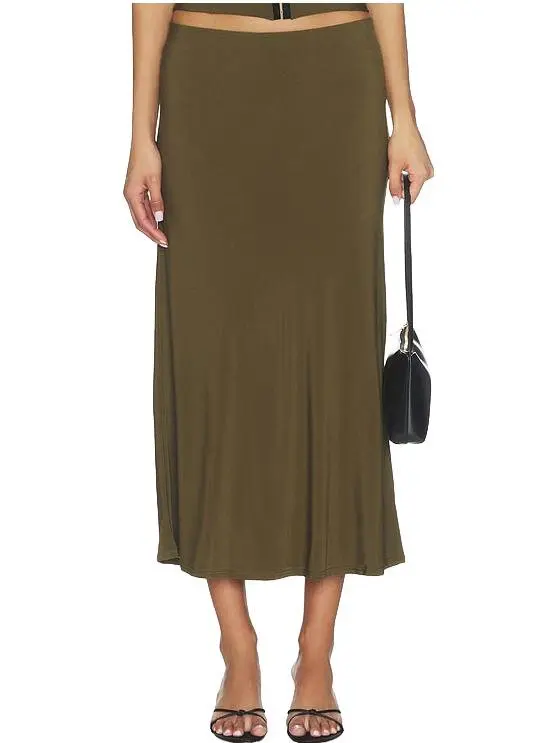 BELLA VENICE Jessie Slip Skirt - Olive