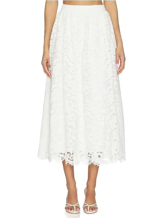 LOVERS AND FRIENDS Teagan Lace Skirt - White
