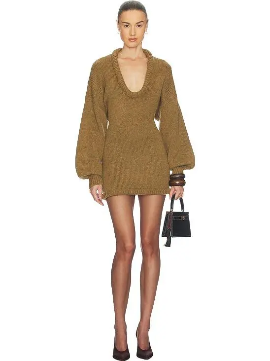 HELSA Vilde Micro Mini Dress - Light Olive