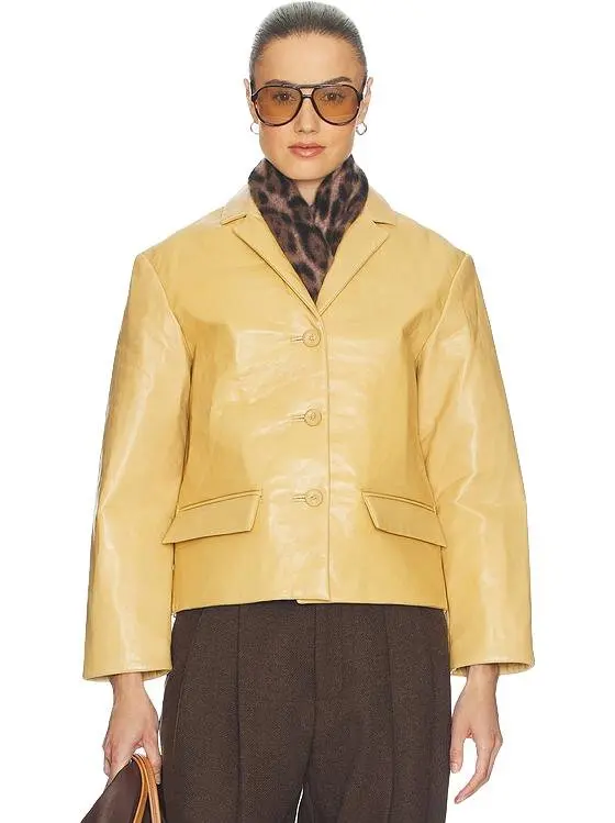 HELSA Puffy Leather Jacket - Maize