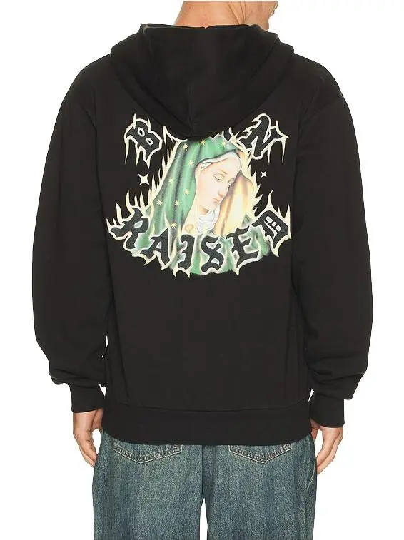 BORN X RAISED Guadalupe Zip-up Hoodie - Black
