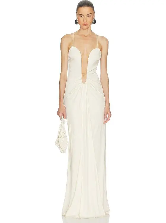HELSA The Roksanna Draped Dress - Ivory