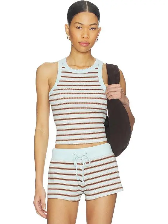 Frankies Bikinis Emma Thermal Tank Top - Verona Stripe