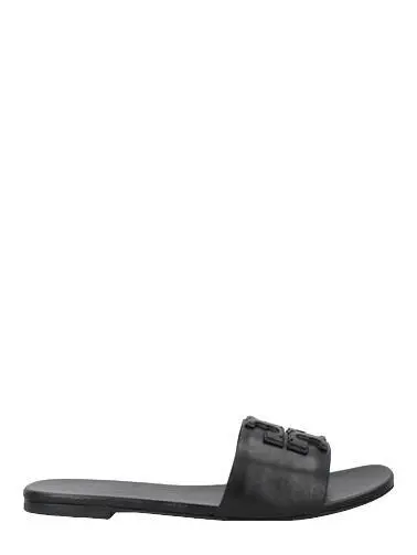 Tory Burch Leather Slide Sandals - Black