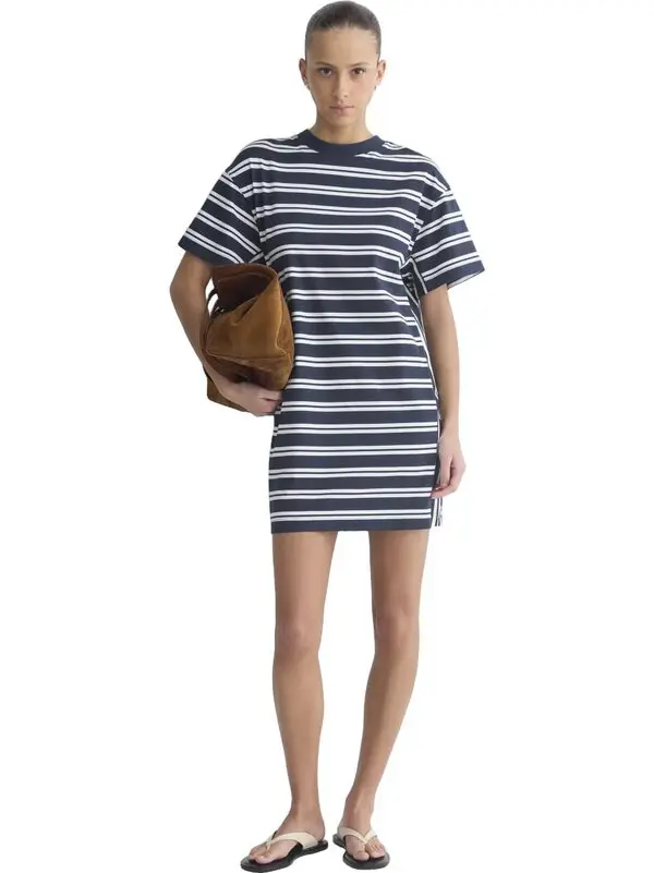 Everlane T-shirt Mini Dress - True Navy/canvas Tan