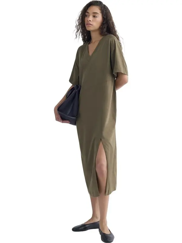 Everlane Weekend Tshirt Midi Dress - Beech