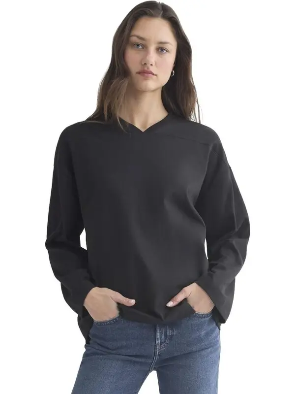 Everlane Retro V-neck Jersey - Black