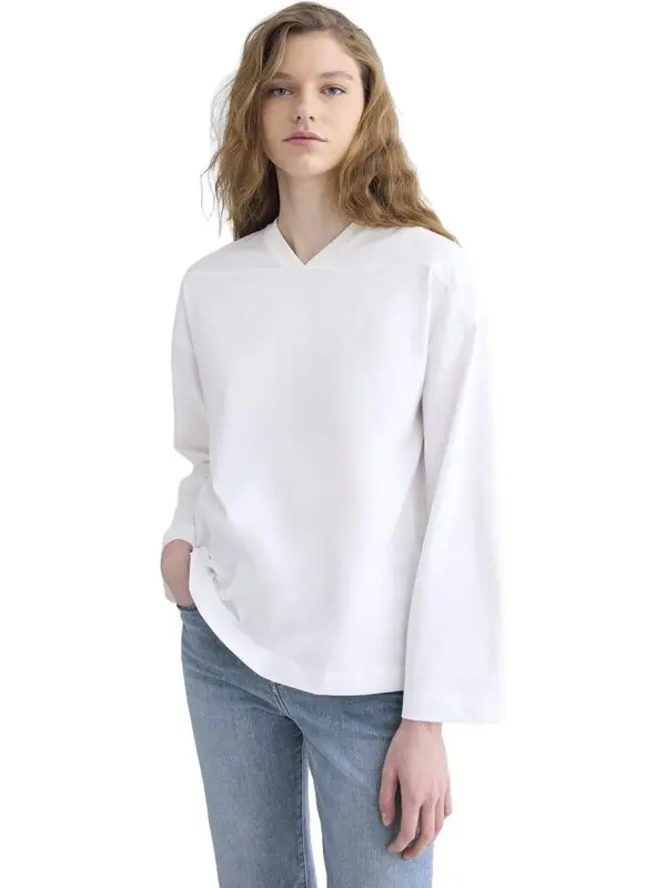 Everlane Retro V-neck Jersey - White