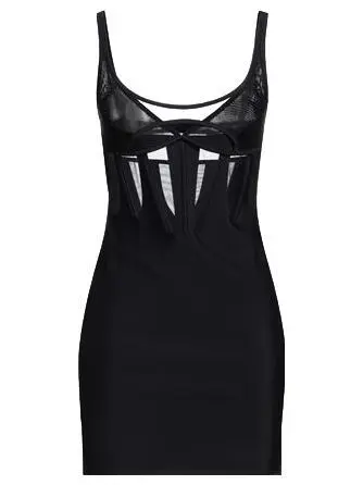 MUGLER Mini Dress In Jersey And Tulle - Black
